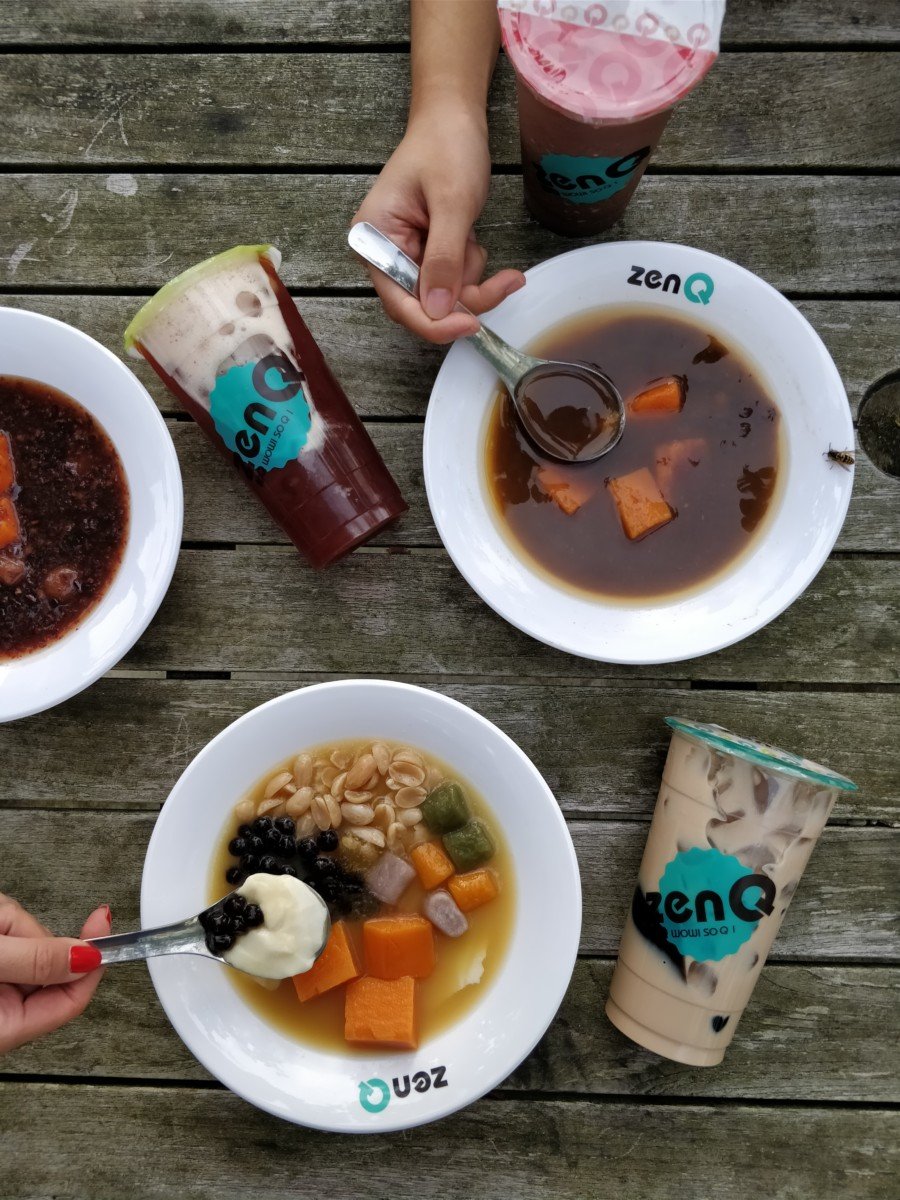 Zen Q – Chewy Matcha, Yam, and Taro Q Balls - EATING with Kirby